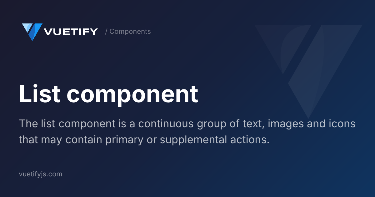 List component — Vuetify
